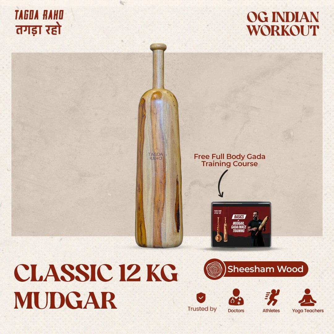 Classic 12 Kg Mudgar + Free Online Home Workout Series – Tagda Raho